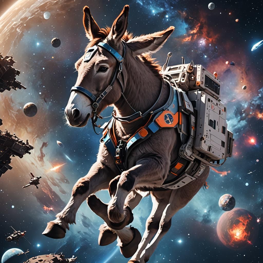 a donkey in space - AI Generated Artwork - NightCafe Creator