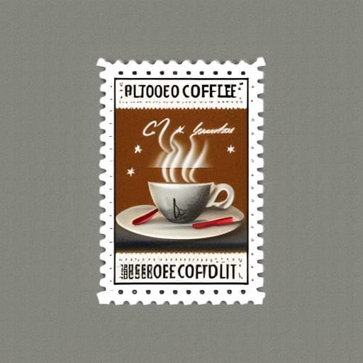 Retro coffee postage stamp - AI Generated Artwork - NightCafe Creator