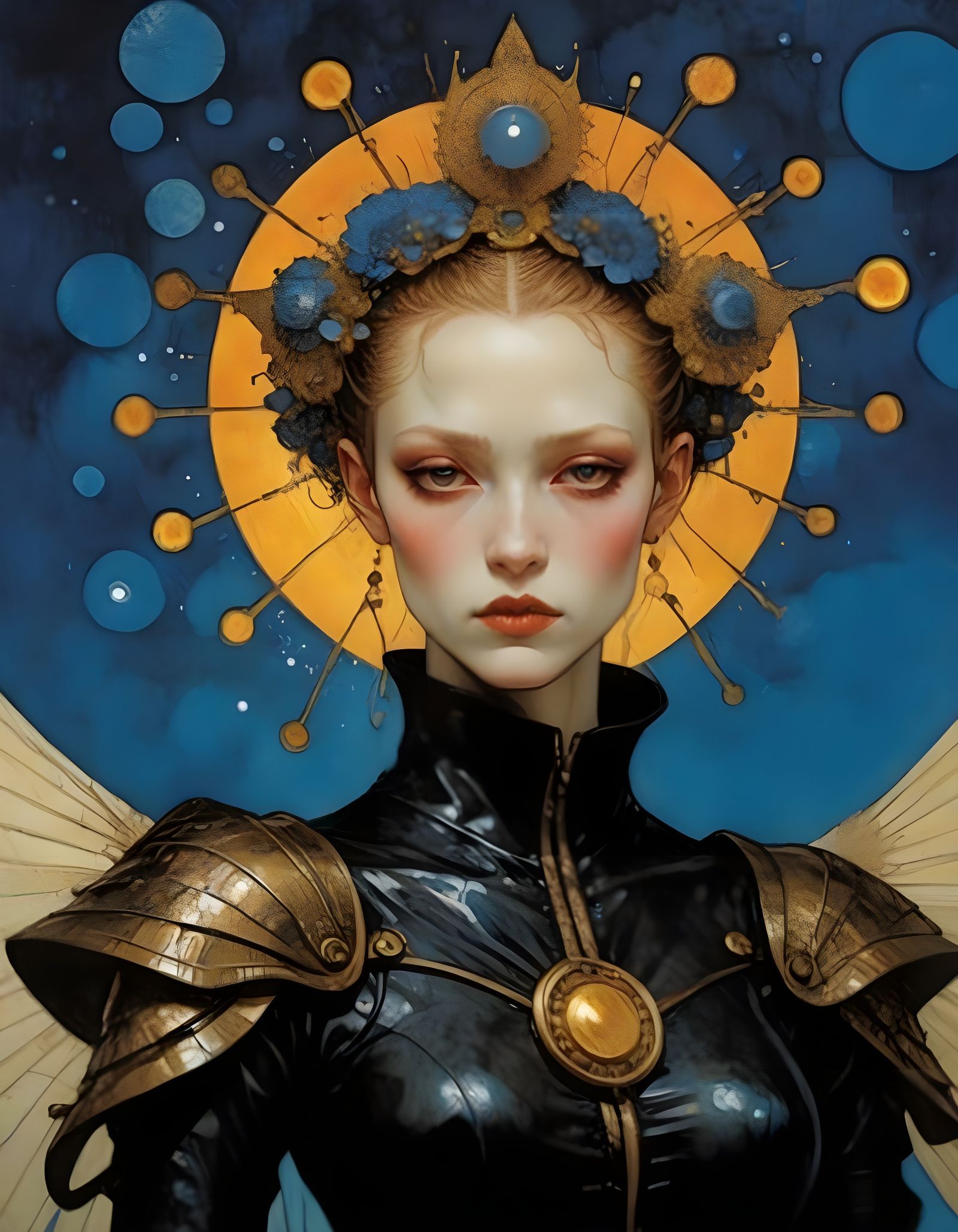 Yama's Legacy - Surreal Winter Goddess in Solarpunk Attire