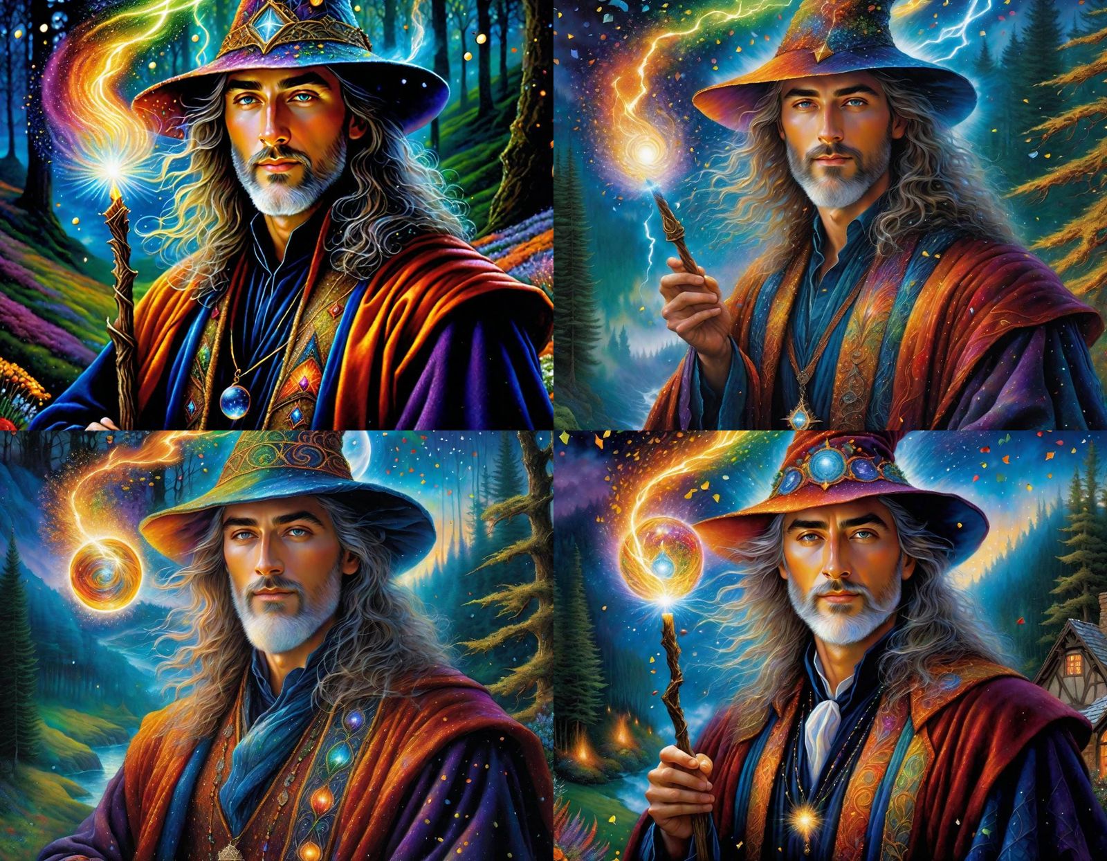 very Closeup head and shoulders portrait of a handsome young wizard ...