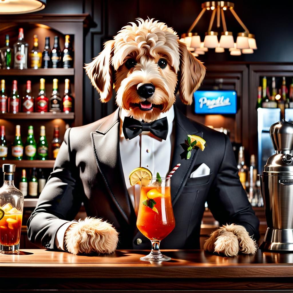 Bartender dog 12 - AI Generated Artwork - NightCafe Creator