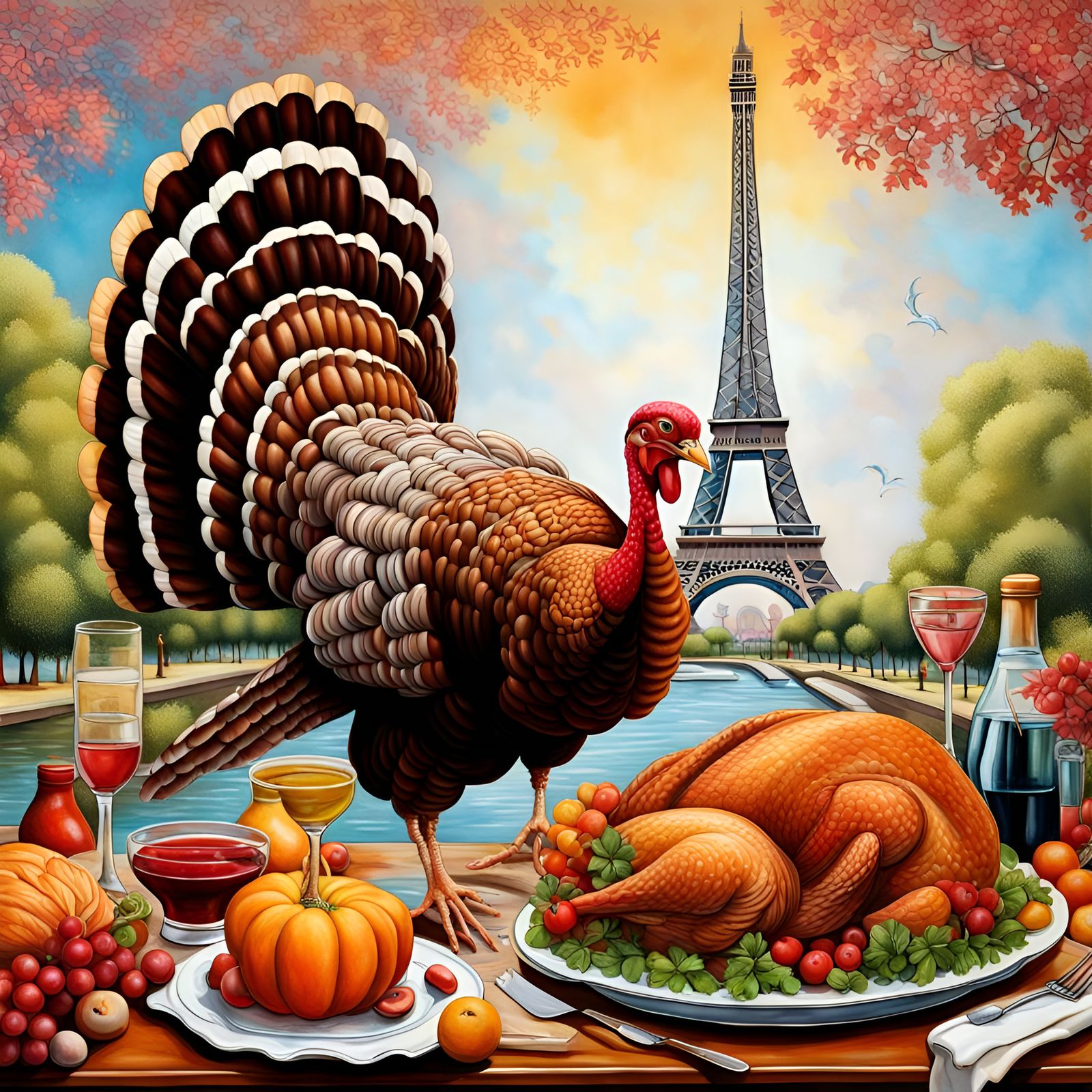Happy Thanksgiving From Paris - AI Generated Artwork - NightCafe Creator