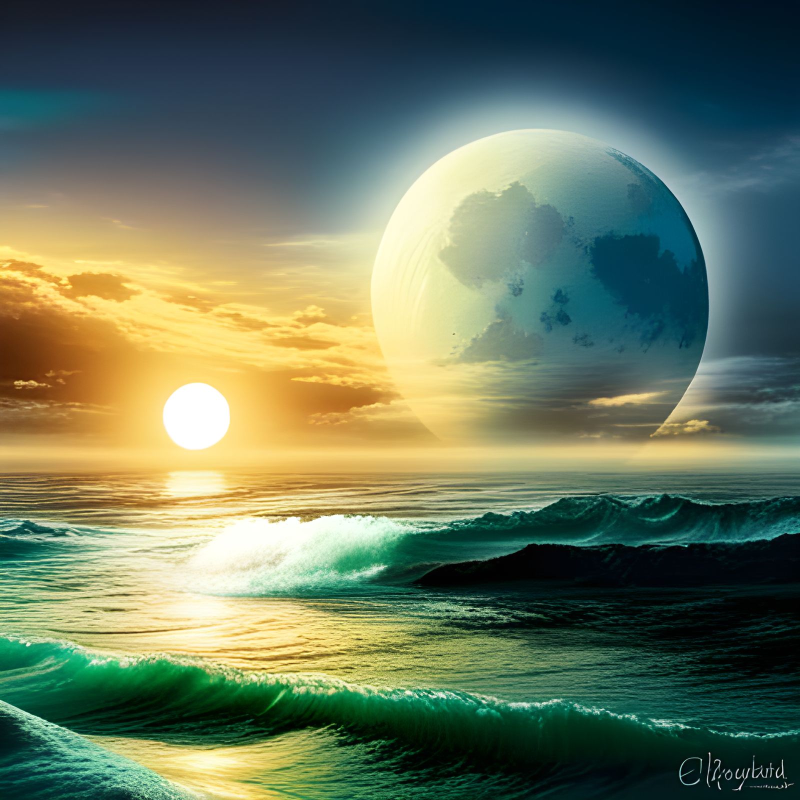 hyperdetailed digital illustration, island seashore beach, gleaming ...