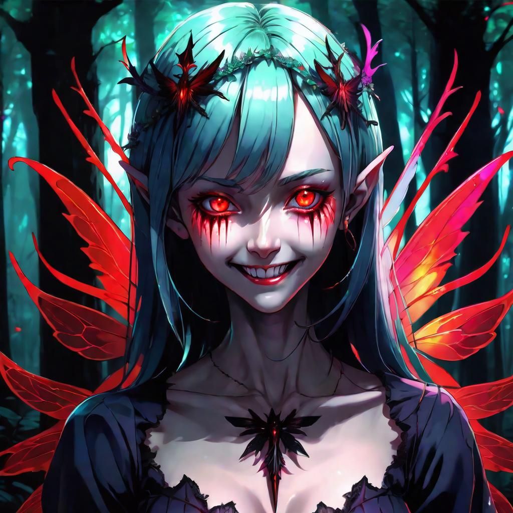 Evil fae - Evil Fairy Portrait in Anime Style