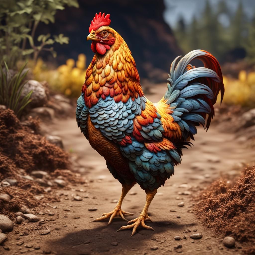 Colorful Chicken - AI Generated Artwork - NightCafe Creator