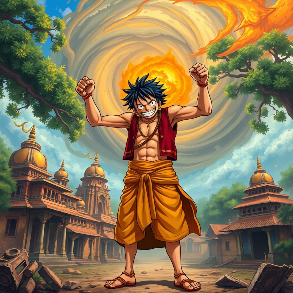 Monkey D. Luffy Unleashes 6th Gear Destruction in ... - AI Art