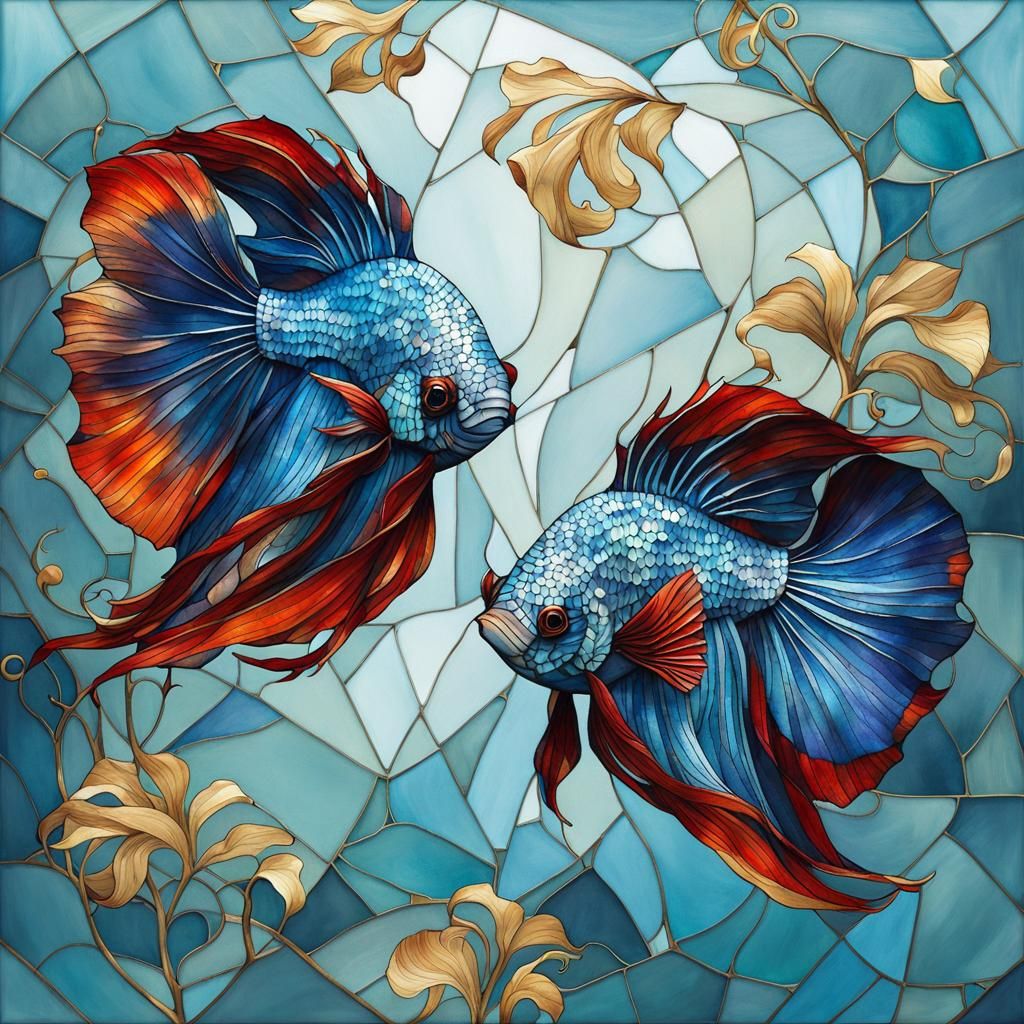 Stained Glass Betta Fish - AI Generated Artwork - NightCafe Creator