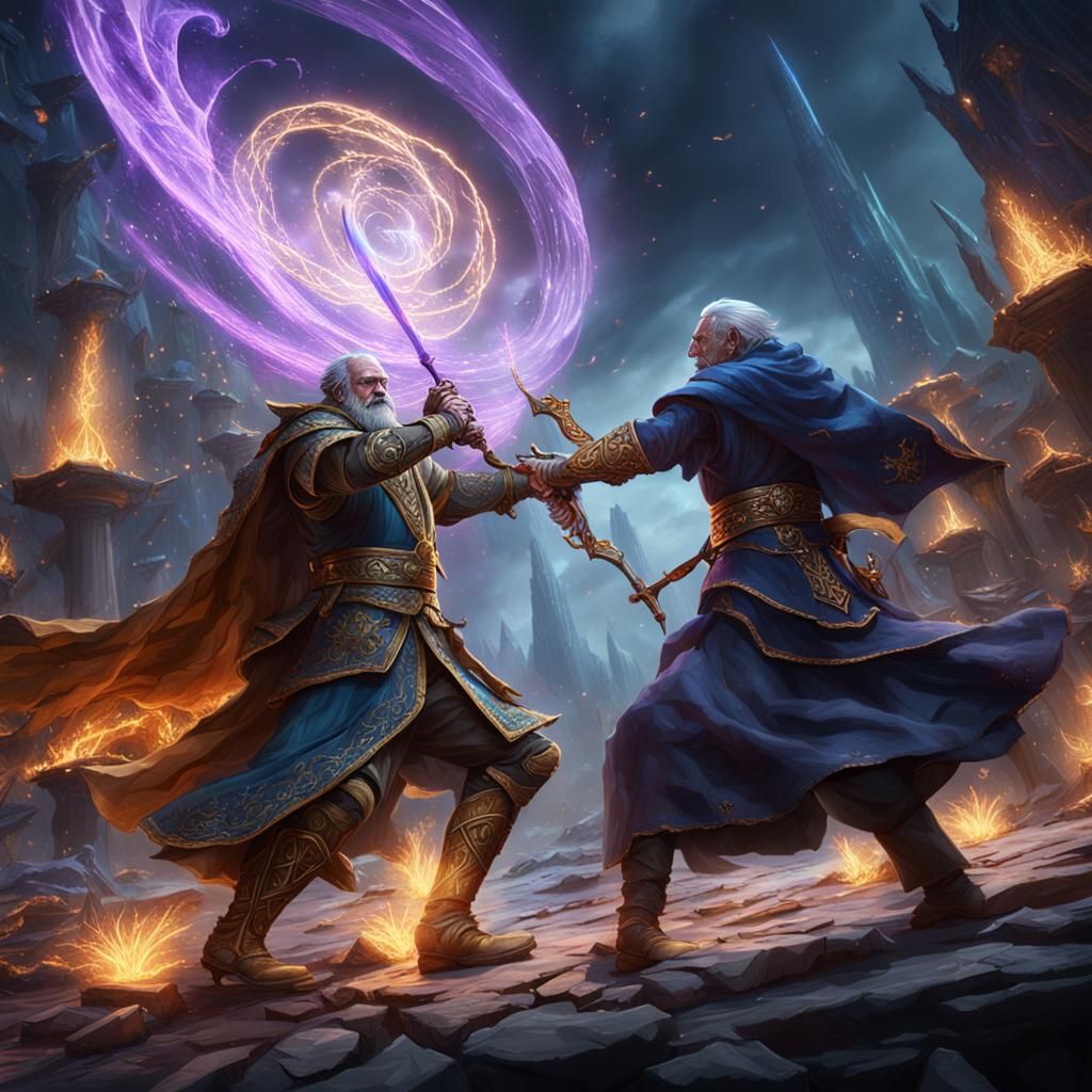 Wizard Dual - AI Generated Artwork - NightCafe Creator