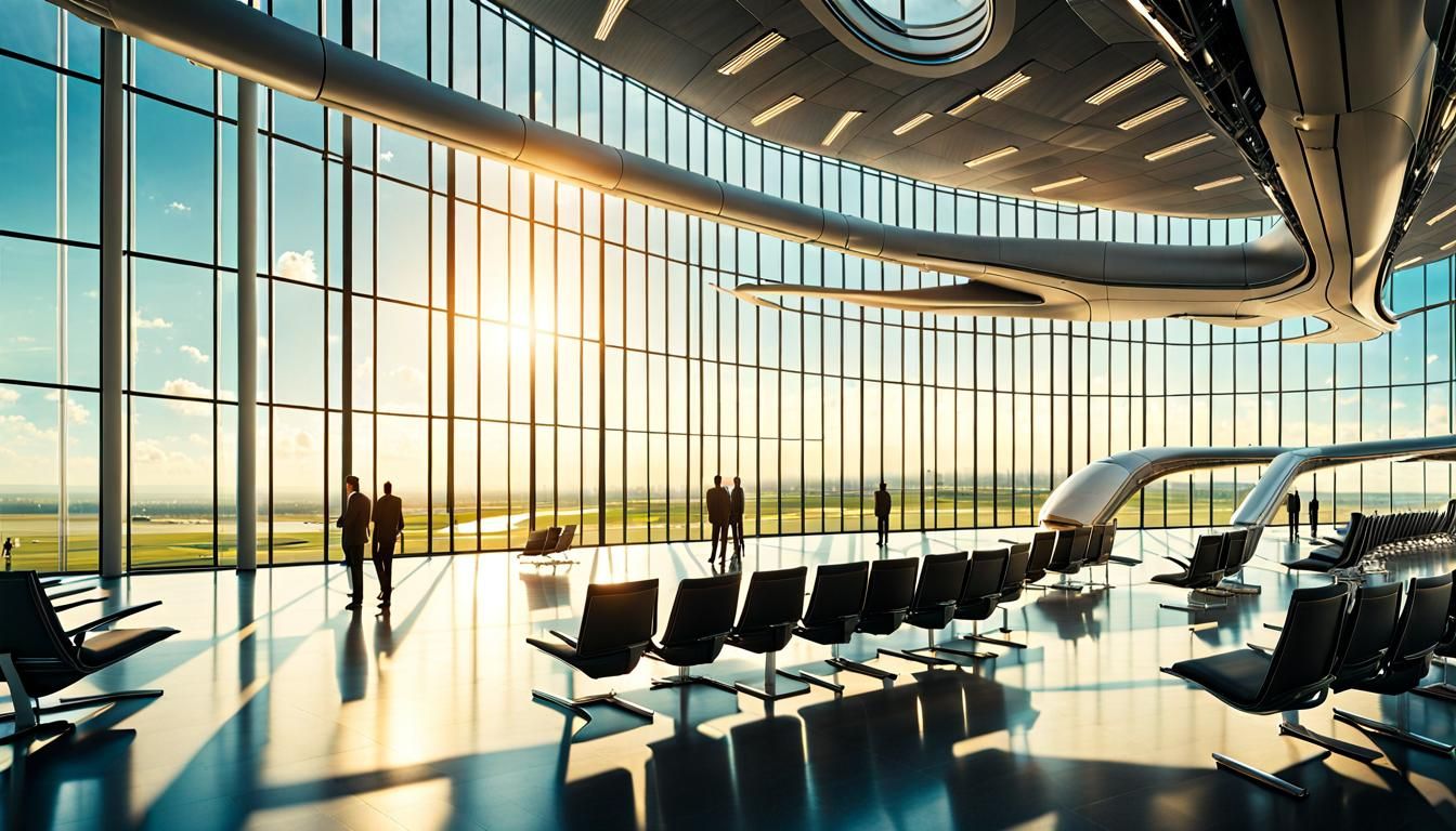 Spaceport on Eos, planet Aurora. - AI Generated Artwork - NightCafe Creator