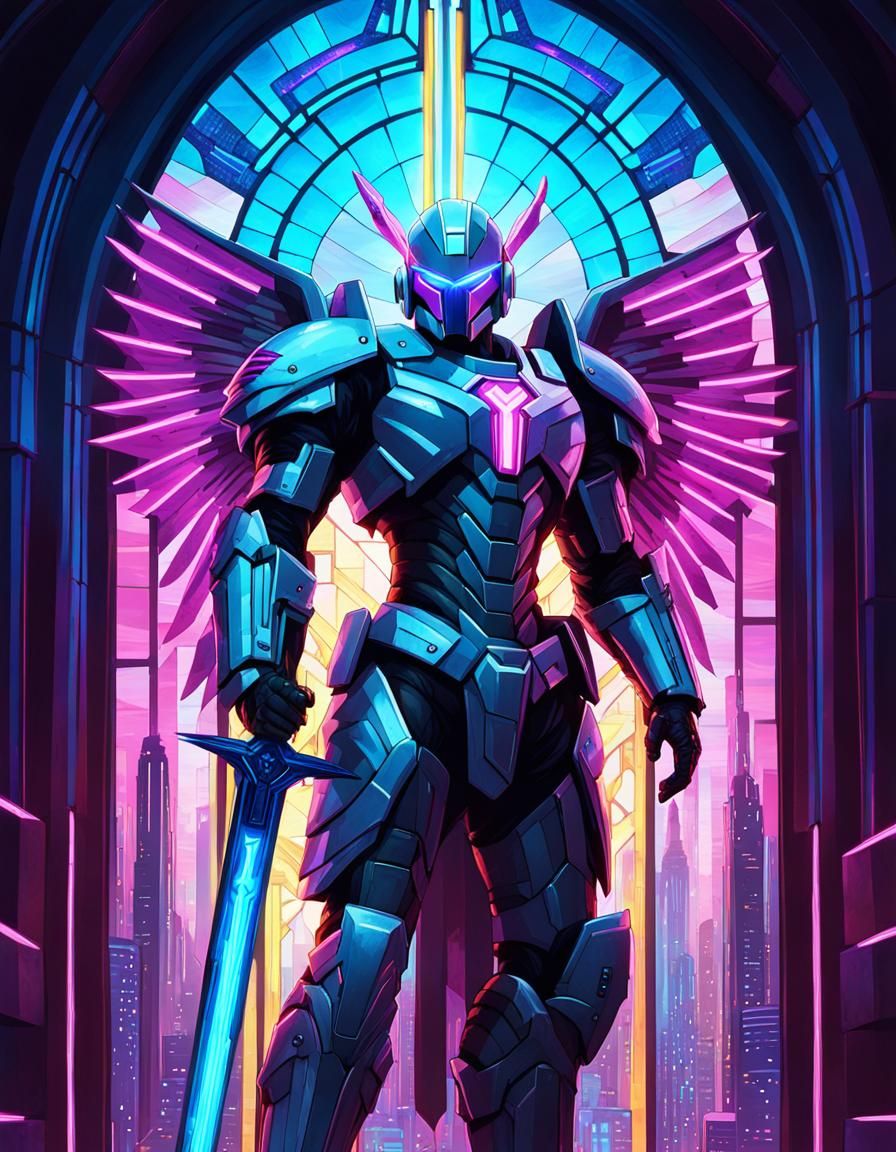 Cyborg archangel warrior - AI Generated Artwork - NightCafe Creator