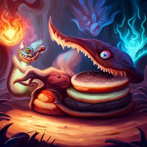 in this dimension, the burger eats you! - AI Generated Artwork ...