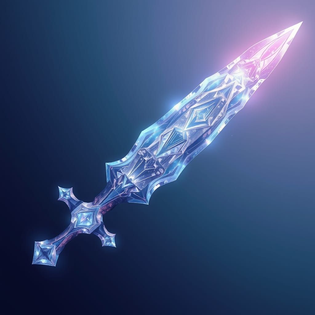 Crustal sword - Ethereal Crystal Sword in Futuristic Aesthet...