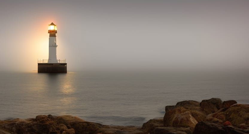 Lighthouse in fog - AI Generated Artwork - NightCafe Creator