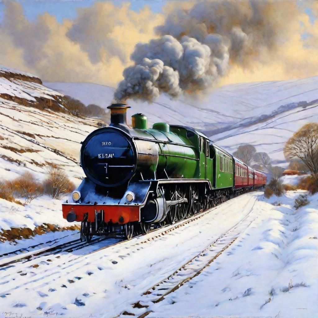Steam train ploughs through the snow across the Yorkshire Dales in ...