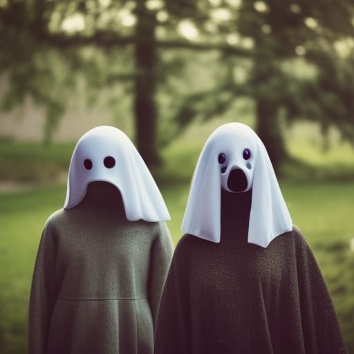 ghosts talking to each other - AI Generated Artwork - NightCafe Creator