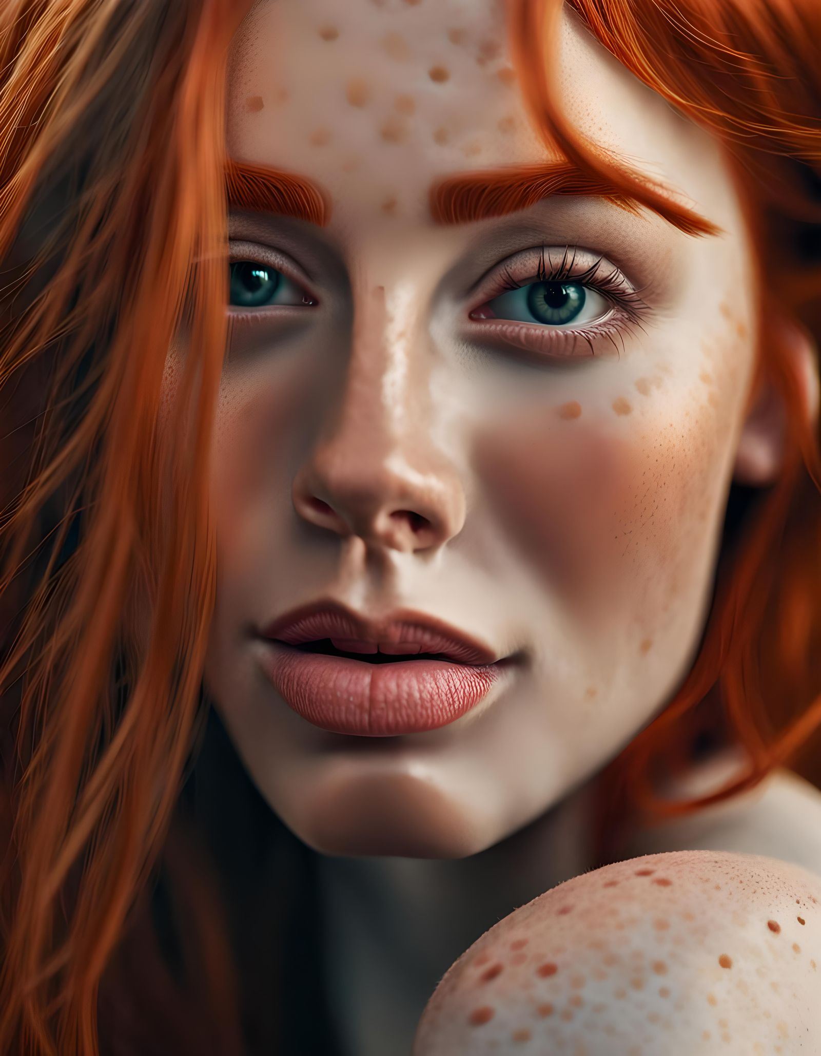 Freckles in close up - AI Generated Artwork - NightCafe Creator