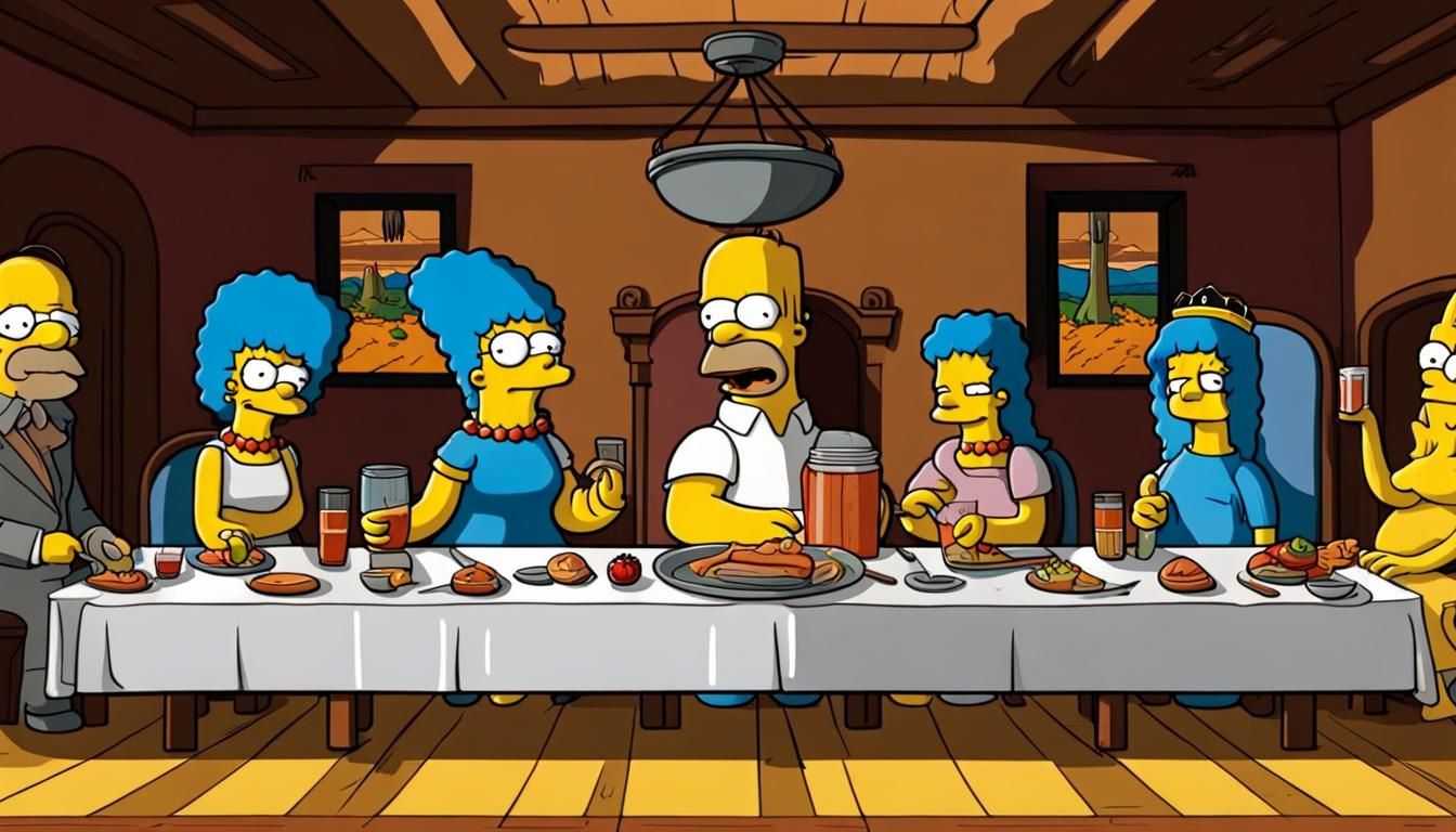 The Last Supper, in the style of The Simpsons. - AI Generated Artwork ...