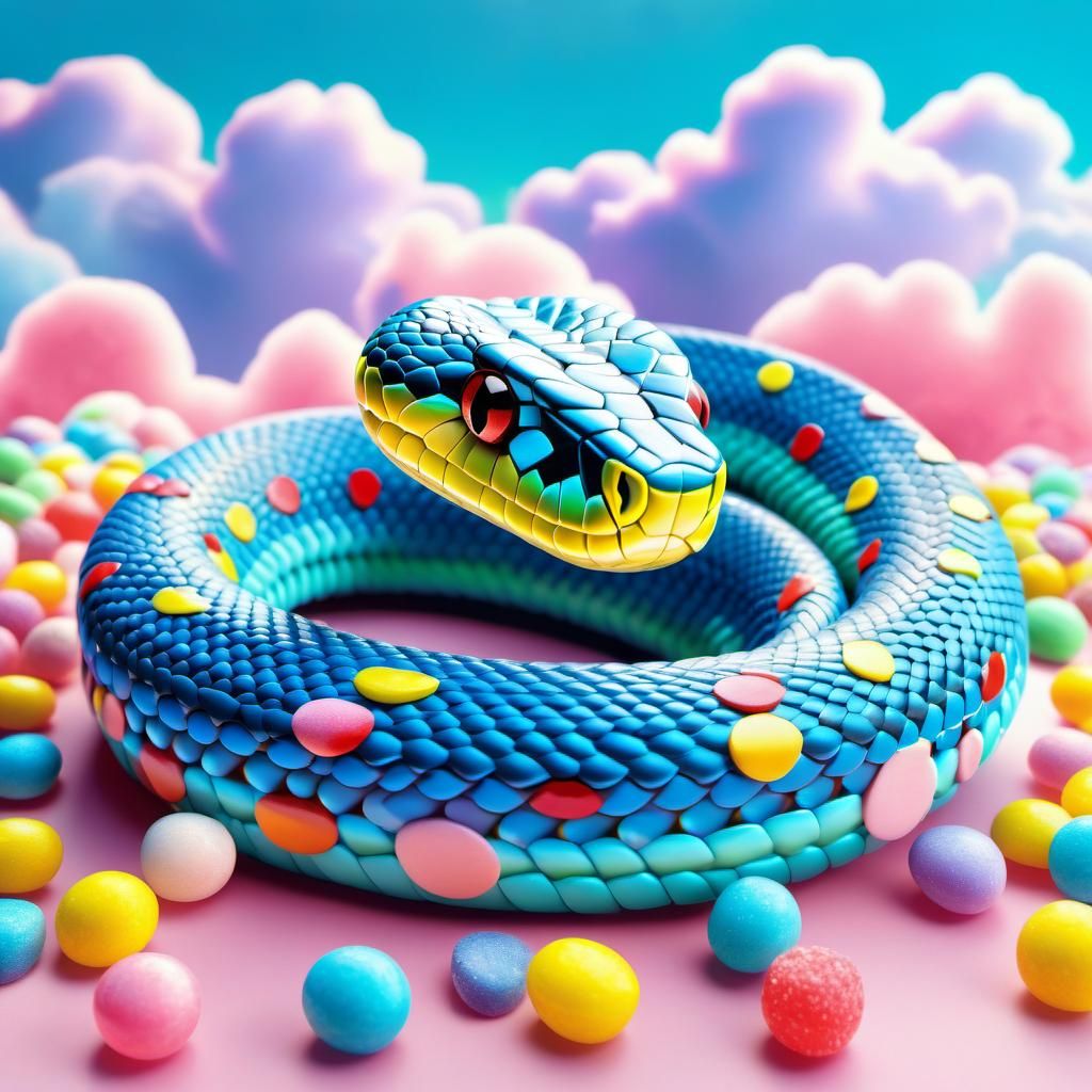 Candy Snake - AI Generated Artwork - NightCafe Creator