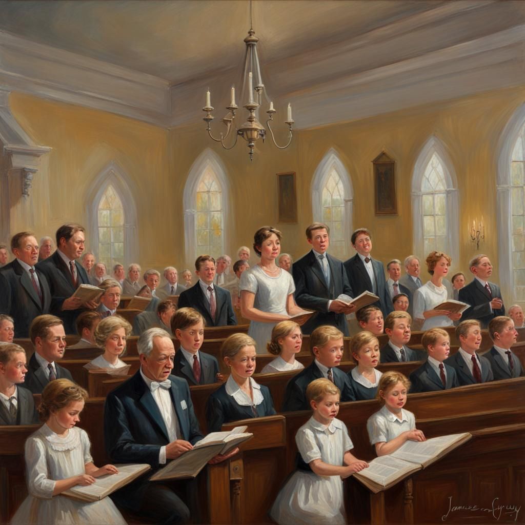 Church songs - oil - AI Generated Artwork - NightCafe Creator