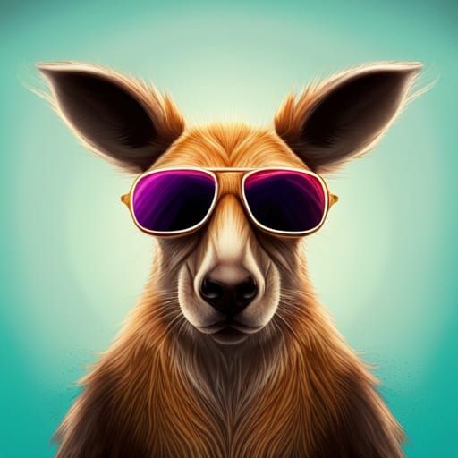 Epic kangaroo villain with sunglasses - AI Generated Artwork ...