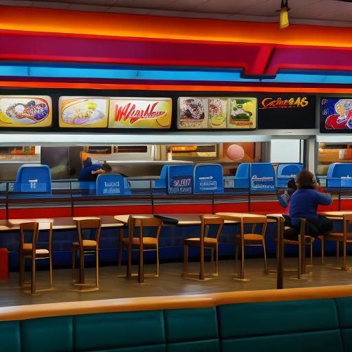 Wizards in fast food restaurant - AI Generated Artwork - NightCafe Creator