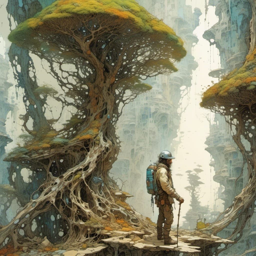 the trees climb away on spindly legs - AI Generated Artwork - NightCafe ...