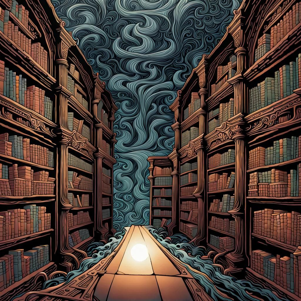 Library Dreaming - AI Generated Artwork - NightCafe Creator