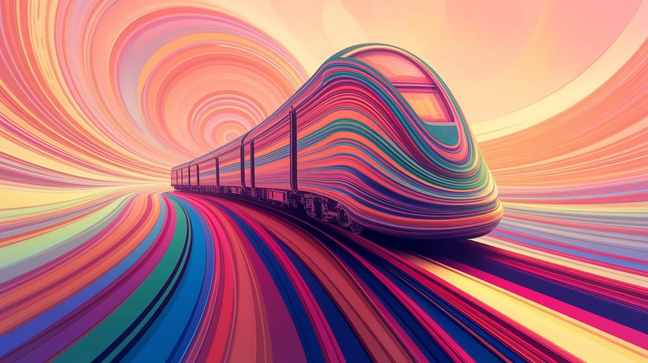 Mystical train of the rainbow valley