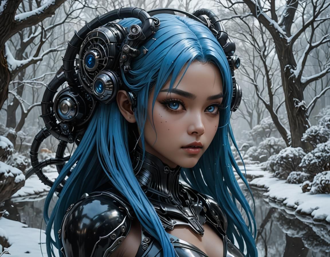 Cyborg Warrior Girl - AI Generated Artwork - NightCafe Creator
