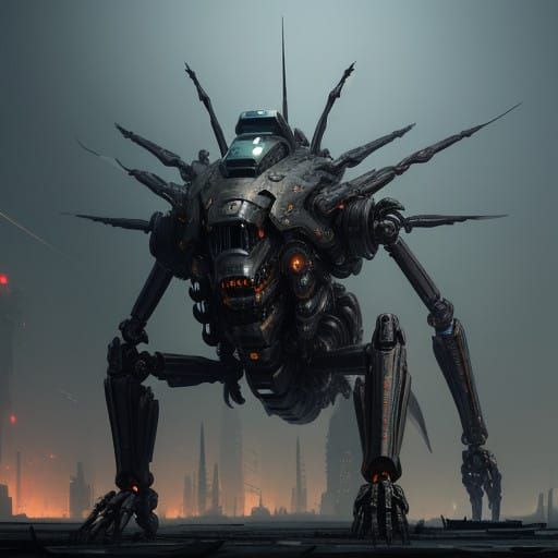 chaotic huge cyborg Ant queen - Cyborg Ant Queen in Gritty B...