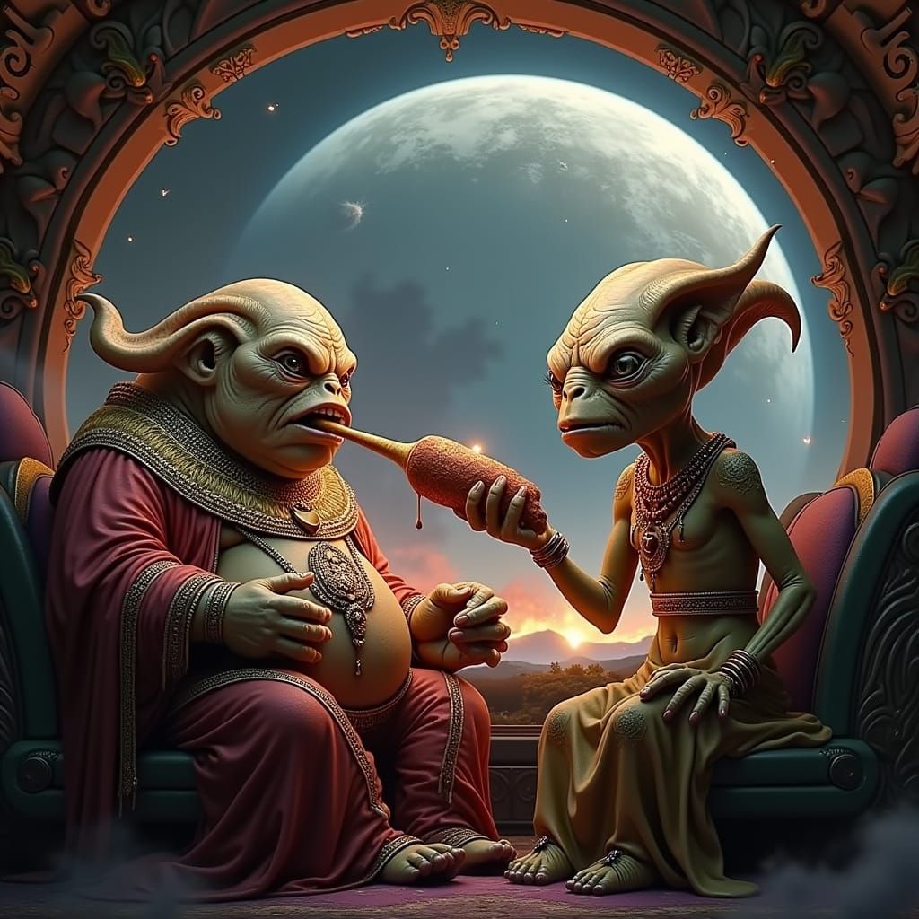 Feed me from the ruins - Regal Aliens Feast Amidst Planetary...