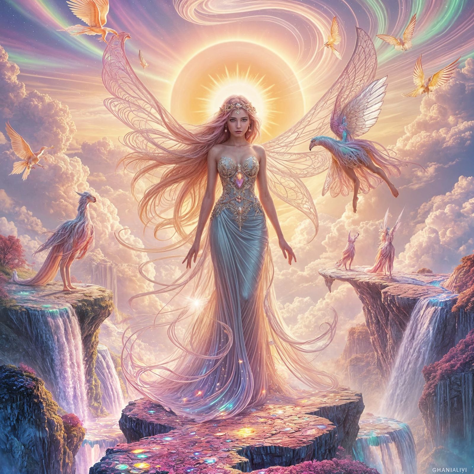 Celestial Empress - Ethereal Fantasy Goddess in Radiant Cele...