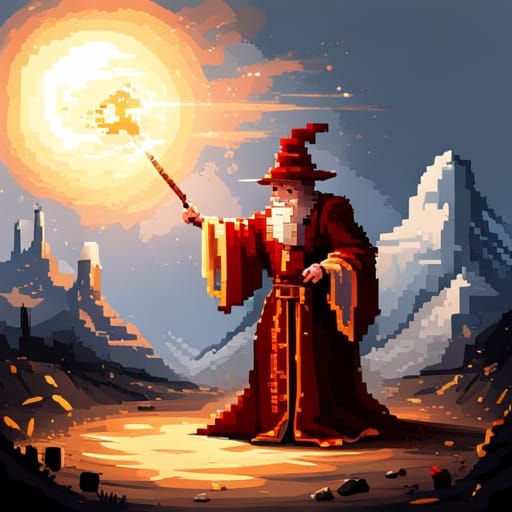 The red-bit wizard - AI Generated Artwork - NightCafe Creator