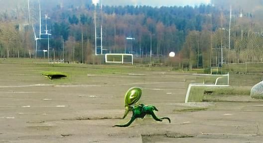 Alien playing football - AI Generated Artwork - NightCafe Creator