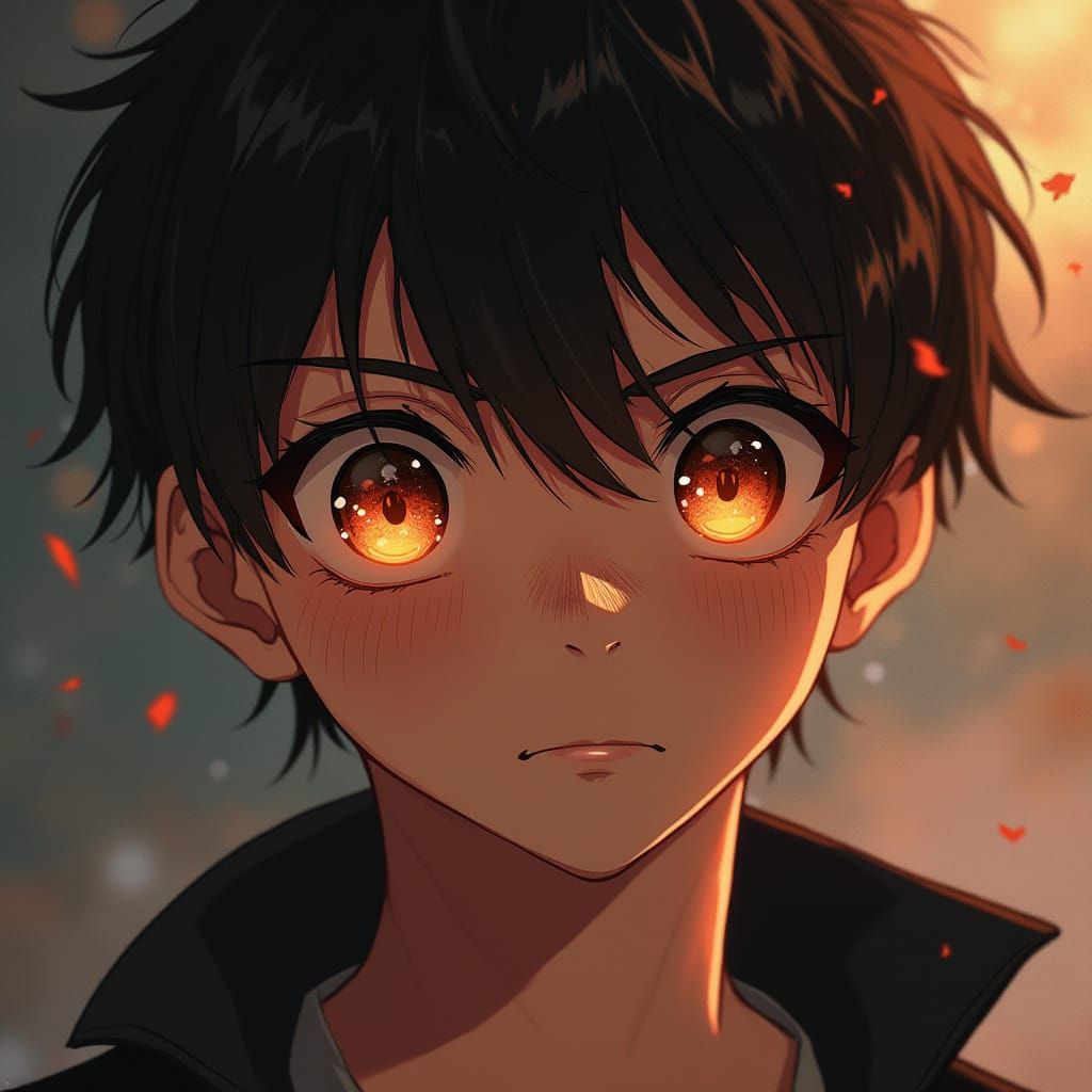 Brooding Young Hero in Vibrant Watercolor Style - AI Art