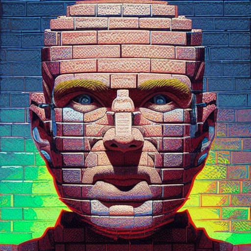 Human made of bricks or Cool Mural? - AI Generated Artwork - NightCafe ...