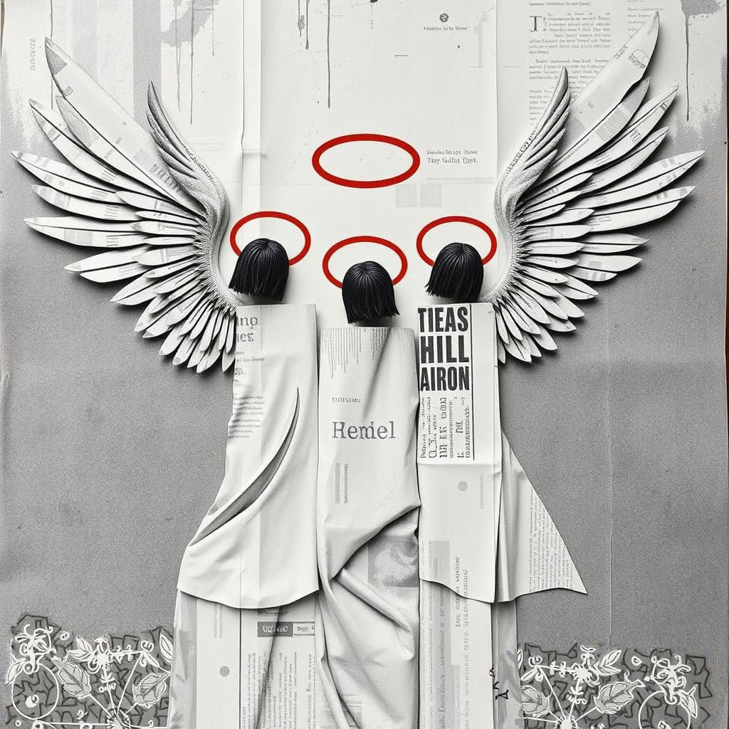 Angels in hell - Surreal Newspaper Collage Depicts Angels in...