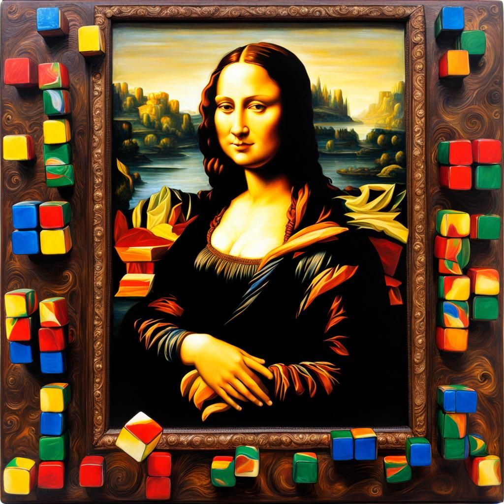 Mona Lisa angry about not solving Rubik's cube - AI Generated Artwork ...
