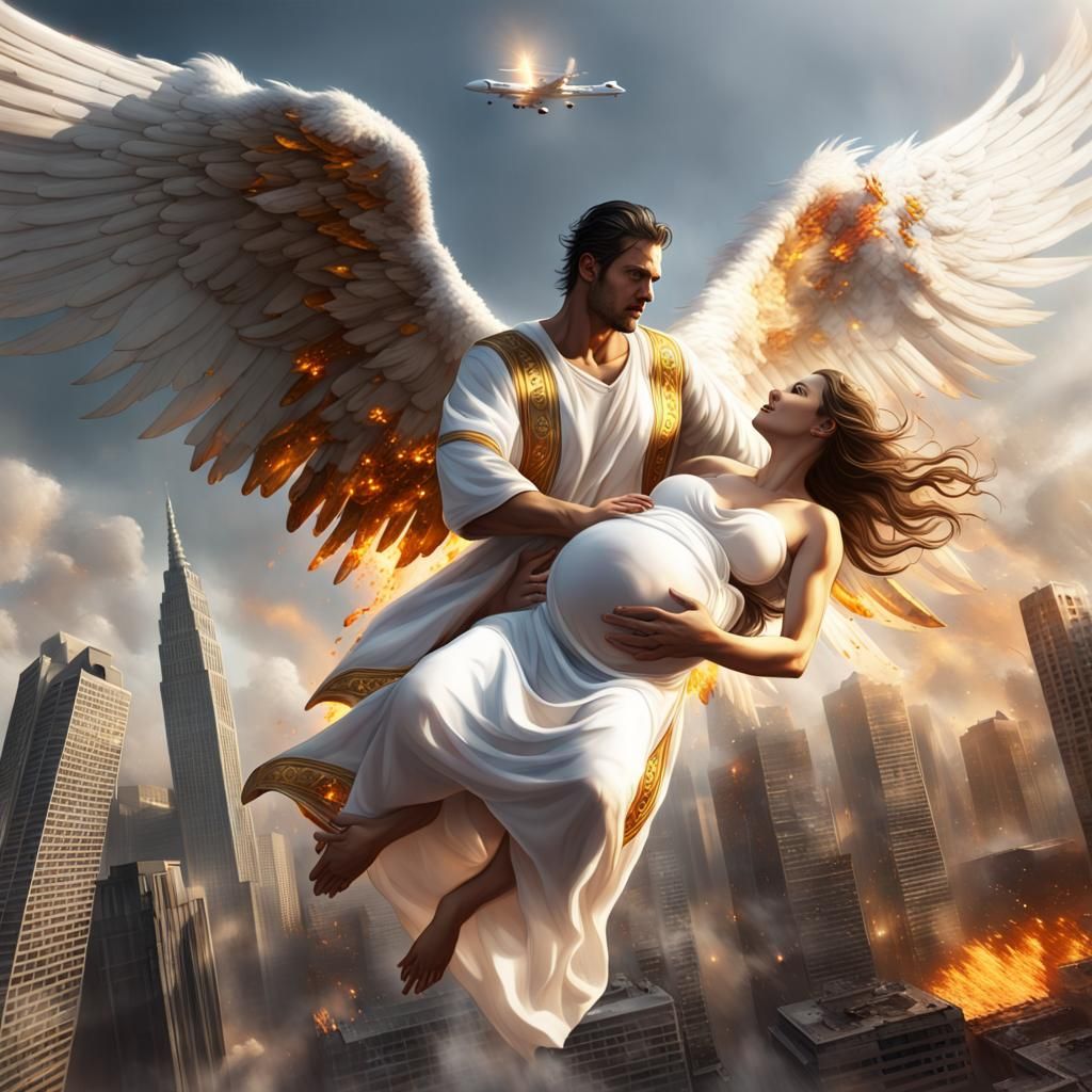 Angel rescuing in the war zone - AI Generated Artwork - NightCafe Creator