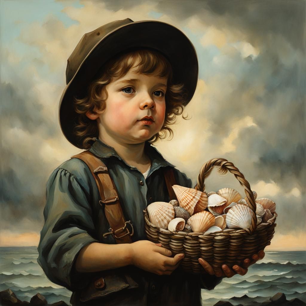 COLLECTING SEASHELLS - AI Generated Artwork - NightCafe Creator