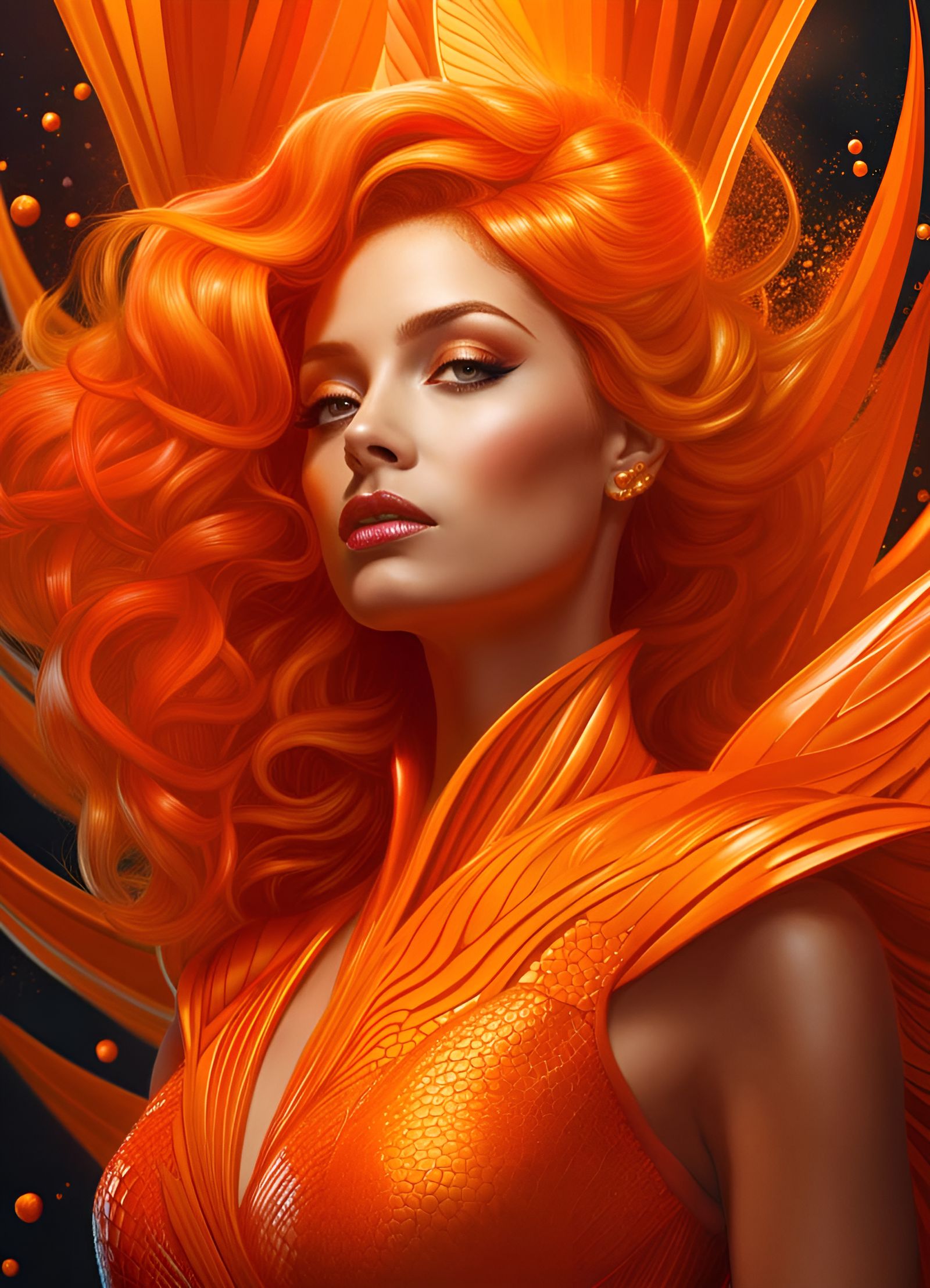 Fierce in Orange - AI Generated Artwork - NightCafe Creator