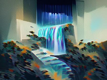 Waterfall - AI Generated Artwork - NightCafe Creator