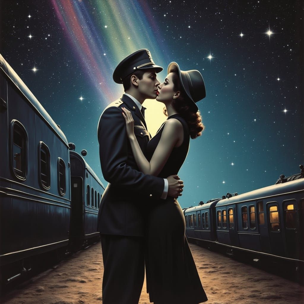 Surreal Romance in Retro Futuristic Whimsy - AI Art