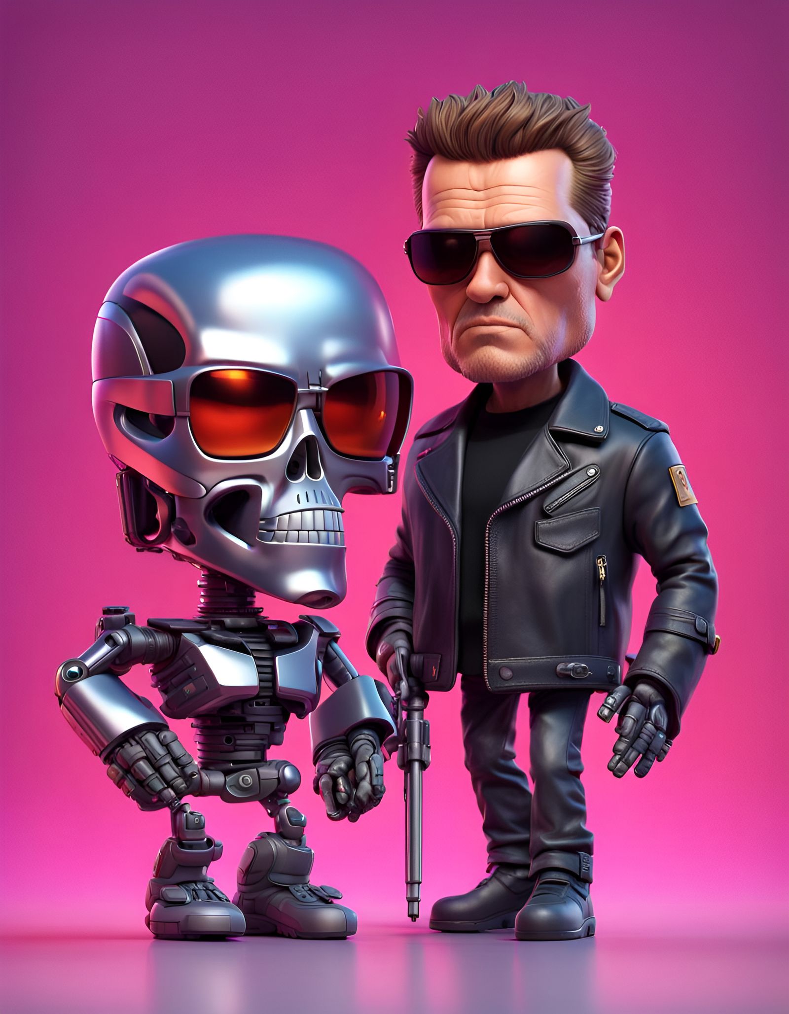 Bobble head of terminator - AI Generated Artwork - NightCafe Creator