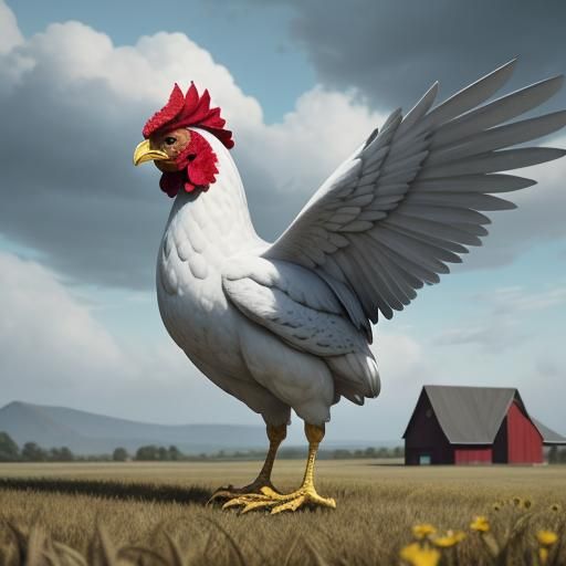 RED BARN CHICKENS SERIES - NBR 14 - AI Generated Artwork - NightCafe Creator