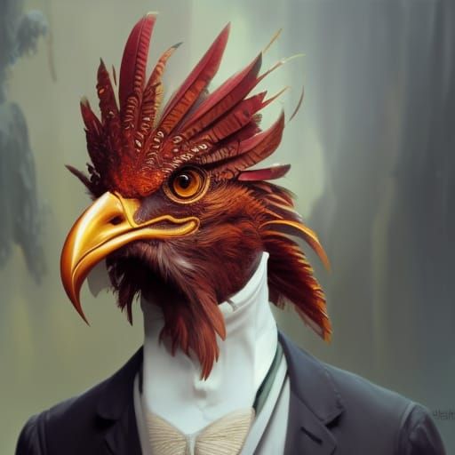 Anthropomorphic rooster in a tuxedo - AI Generated Artwork - NightCafe ...