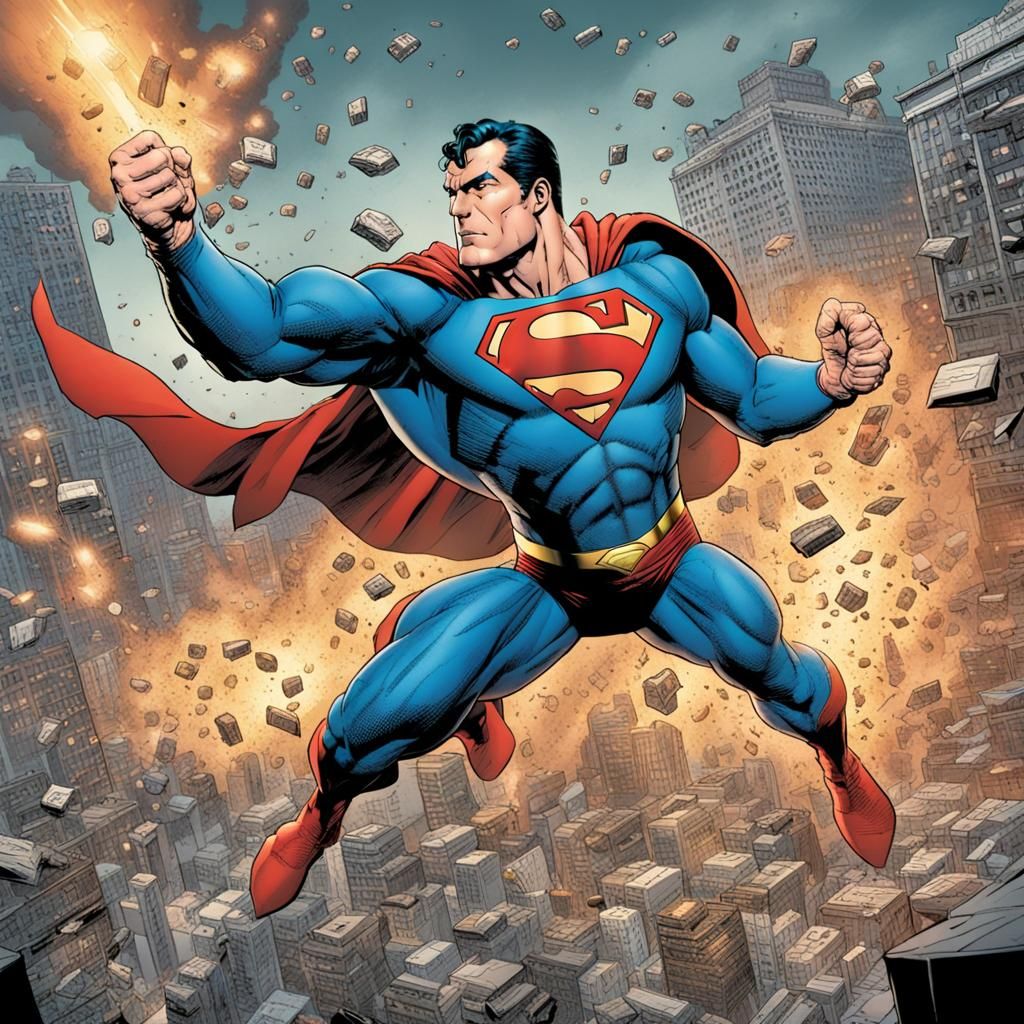 Superman stopping missiles - AI Generated Artwork - NightCafe Creator