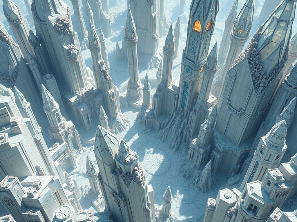 Crystal Monolith Cityscape in Hyper-Realistic 8K - AI Art
