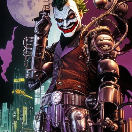 Joker Steampunk Cyborg - AI Generated Artwork - NightCafe Creator
