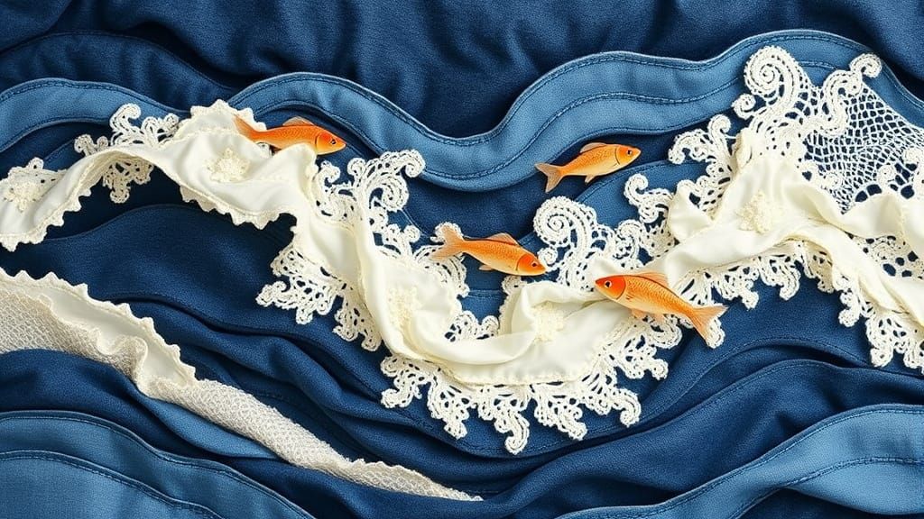 Surreal Fabric Waves in Soft Textiles and Silk Foa... - AI Art